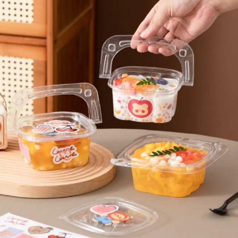 Mica basket / carrying mica 500ml + lid / mica rice tray / multipurpose ...