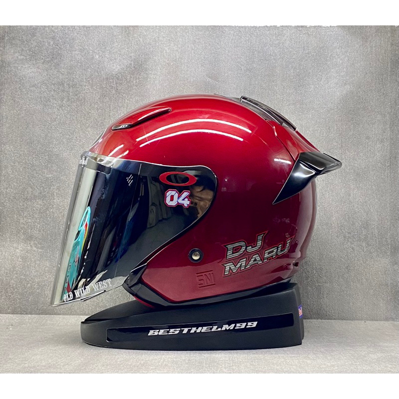 Kyt DJ Maru Solid Red Maroon - Handsome Package || Half Face Helmet ...