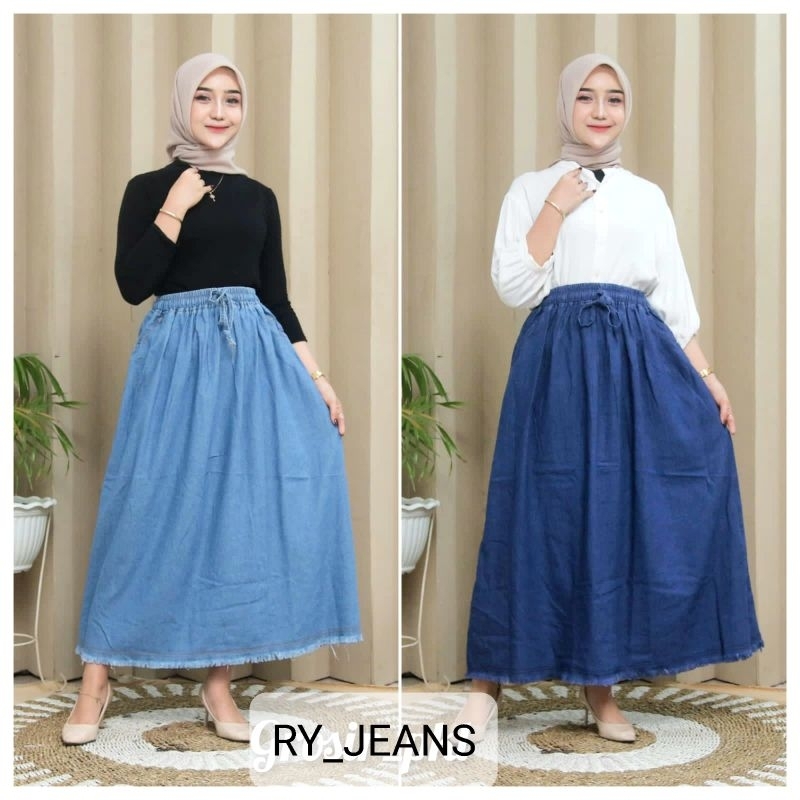 Women's jumbo jeans Skirt denim Long Skirt big size | Shopee Singapore