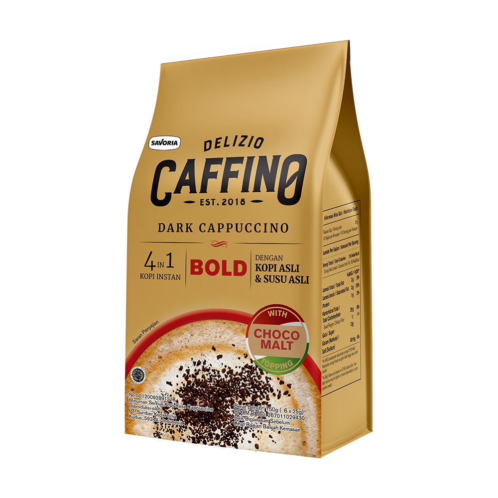 Delizio CAFFINO DARK CAPPUCCINO BOLD INSTANT Brew Coffee 6-INSTANT ...