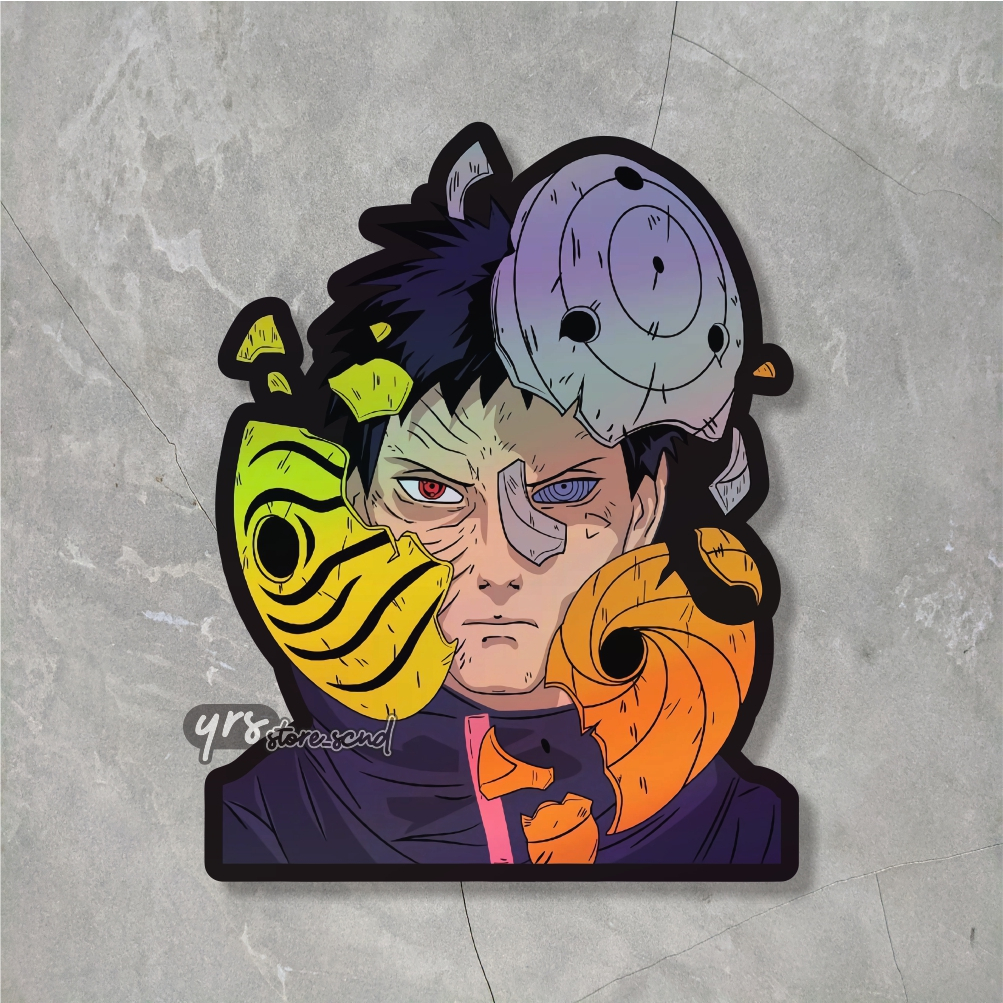 Uchiha Obito Sticker Anime Hologram Sticker Waterproof Max Decal ...