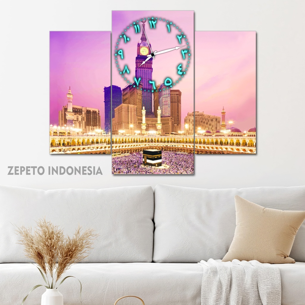 Jumbo Islamic Muslim Watch Makkah Madinah 50X40 Multi Panel | Custom ...