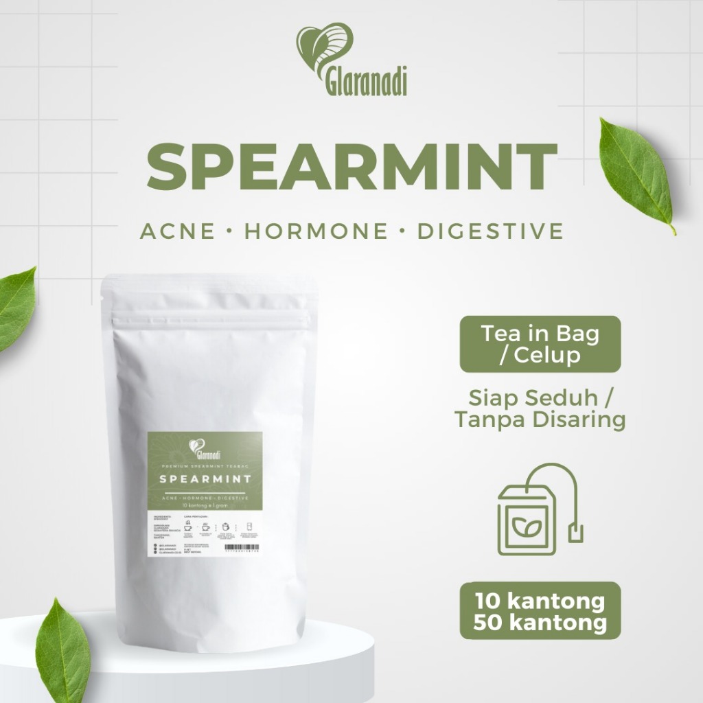 GLANADI Spearmint Leaf Tea 10 50 Tea Bag Spearmint Tea for Acne PCOS ...