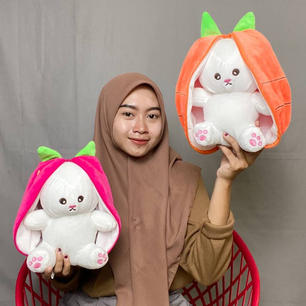 Doll Rabbit Strawberry Carrot Viral Cute Cute Cute Long Ear Rabbit ...