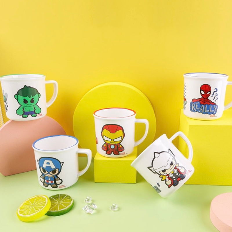 MARVEL MUG CUPS / Iron Man Spiderman Hulk Thanos Doctor Strange Captain ...