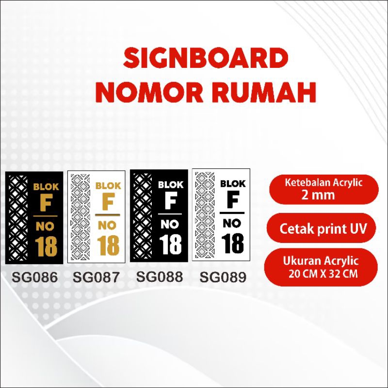 Acrylic House Number - No Villa - Home Signage Sign - Waterproof UV ...