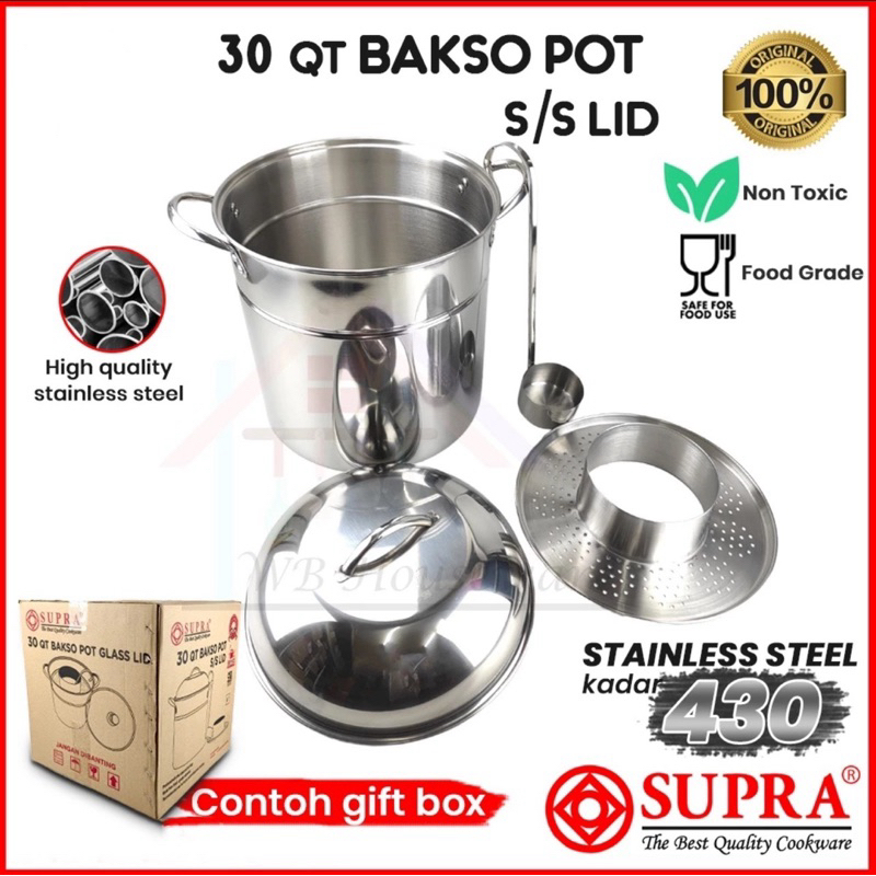 Supra Meatball pot barrel pot 28,5lt + stainless lid / 30qt stainless ...