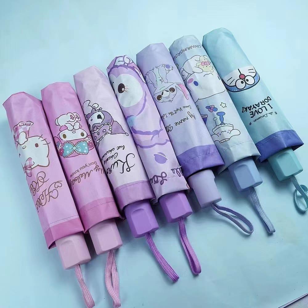 Sanrio Character Folding Umbrella Cute Kuromi Cinnamorol Hello Kitty ...