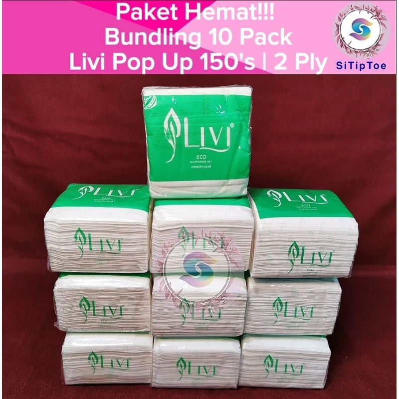 Livi Multipurpose Tissue Pop Up Tissue 150 Sheets 2 Ply Suitable for ...