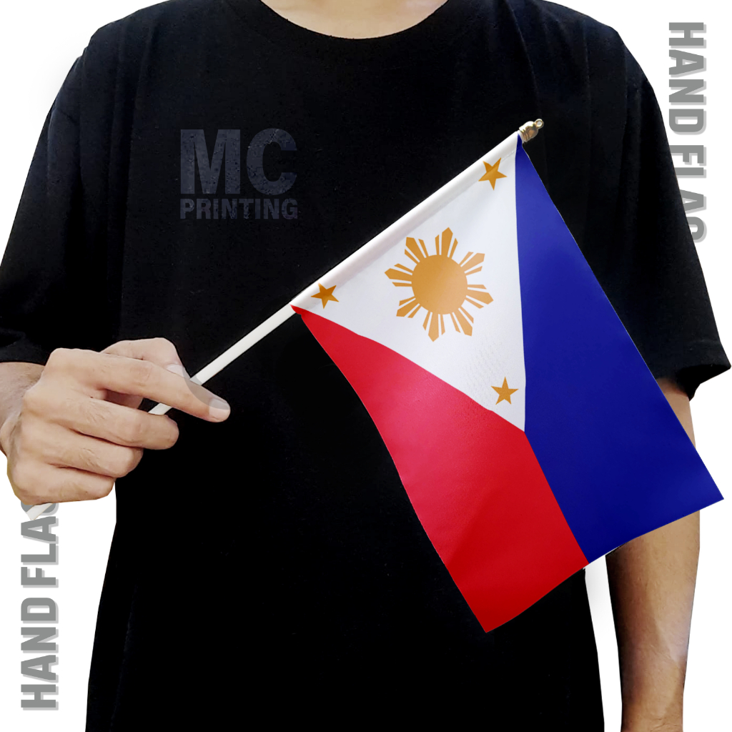 Philippine Hand Flag Philippines - Small Mini Parade Stick Flag Taslan ...
