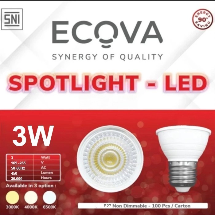 Ecova LED Halogen Spotlight Lamp 3W 5W Fitting E27 220V Original Home ...