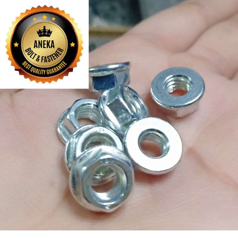 Flange Nut Flange M6 Key 10 Flange Nut M6 K10 Original | Shopee Singapore