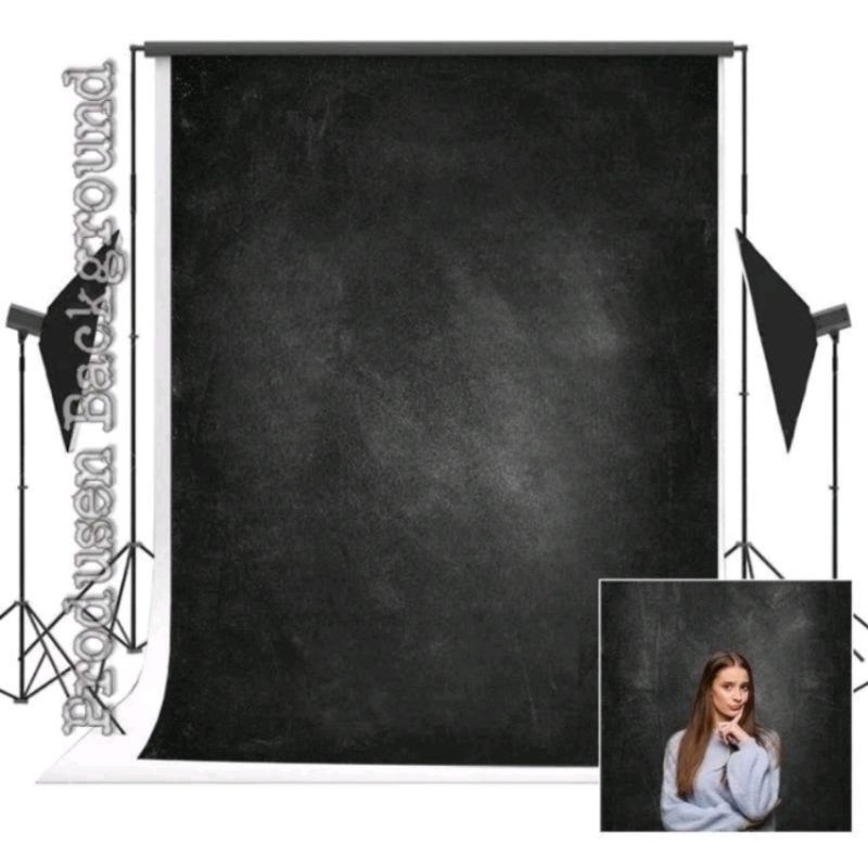 HITAM 3x2,5m Dark Black Abstract Background Cloth Photo Studio ...