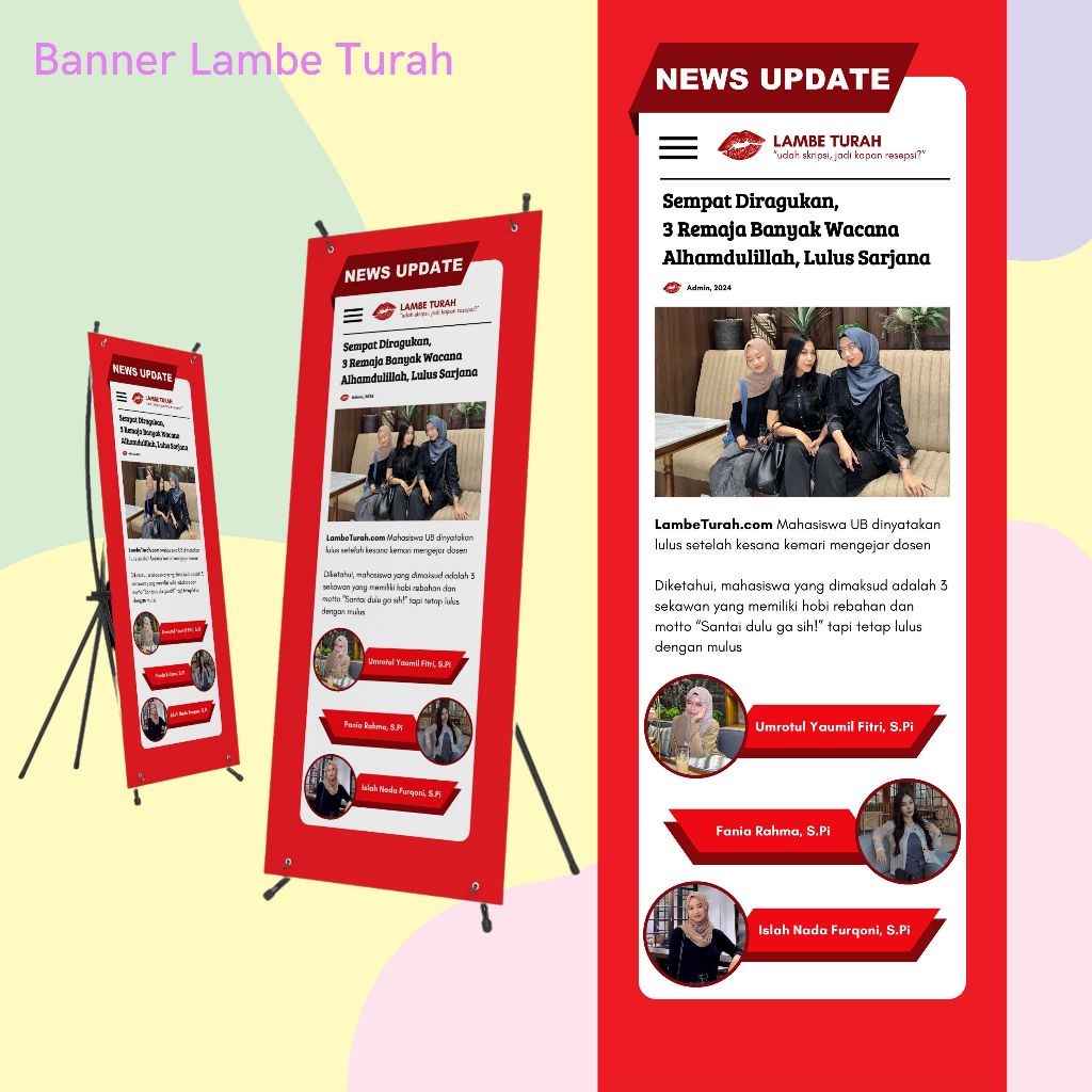 Print LURAH LAMBE GRADUATION BANNER [X-BANNER SIZE 160x60] | Shopee ...