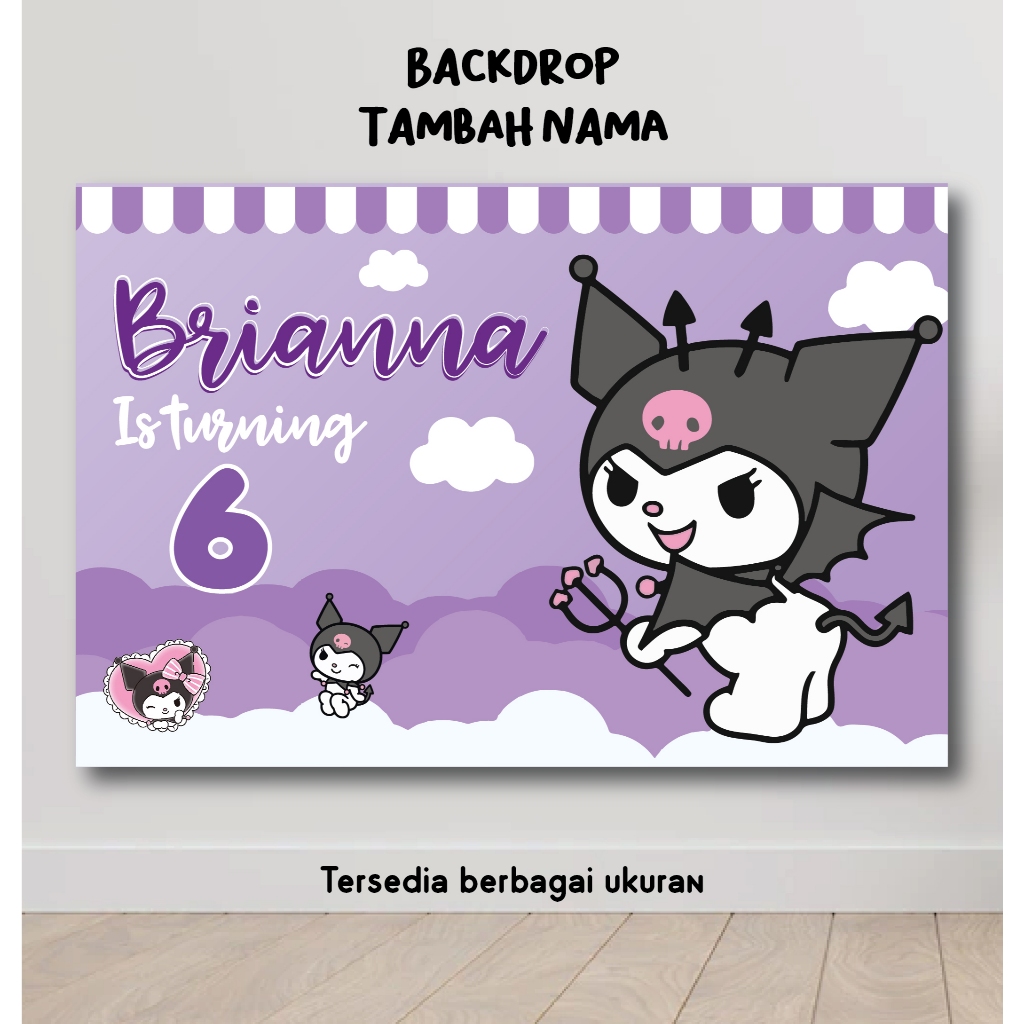 Kuromi SANRIO BACKDROP BIRTHDAY Wall BACKGROUND BIRTHDAY Decoration ...