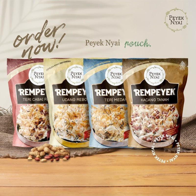 HIJAU Peyek Nyai - Rempeyek All Variants (POUCH) | Peanut crackers ...