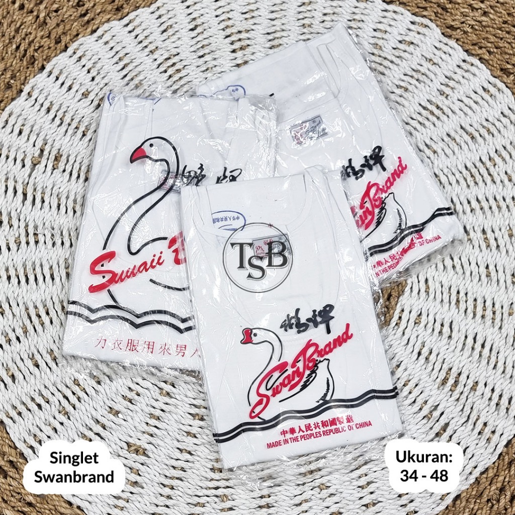 PUTIH 3pcs Men's Singlet Swan Brand White Singlet Swan Undershirt Men ...