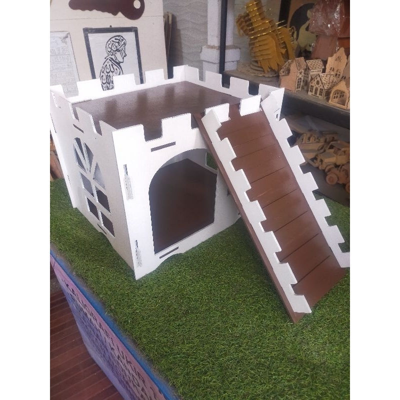 Wooden Rabbit Castle with Ladder Rabbit and cat Castle with Ladder ...