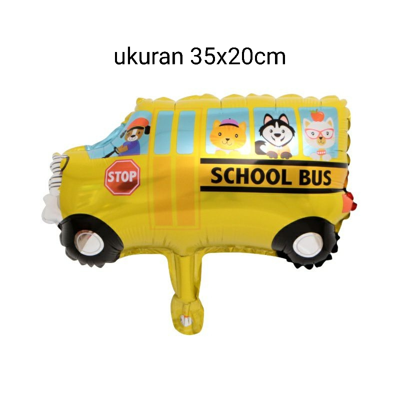 Birthday Balloons Small Size Party Decoration Balloons School Bus Theme ...