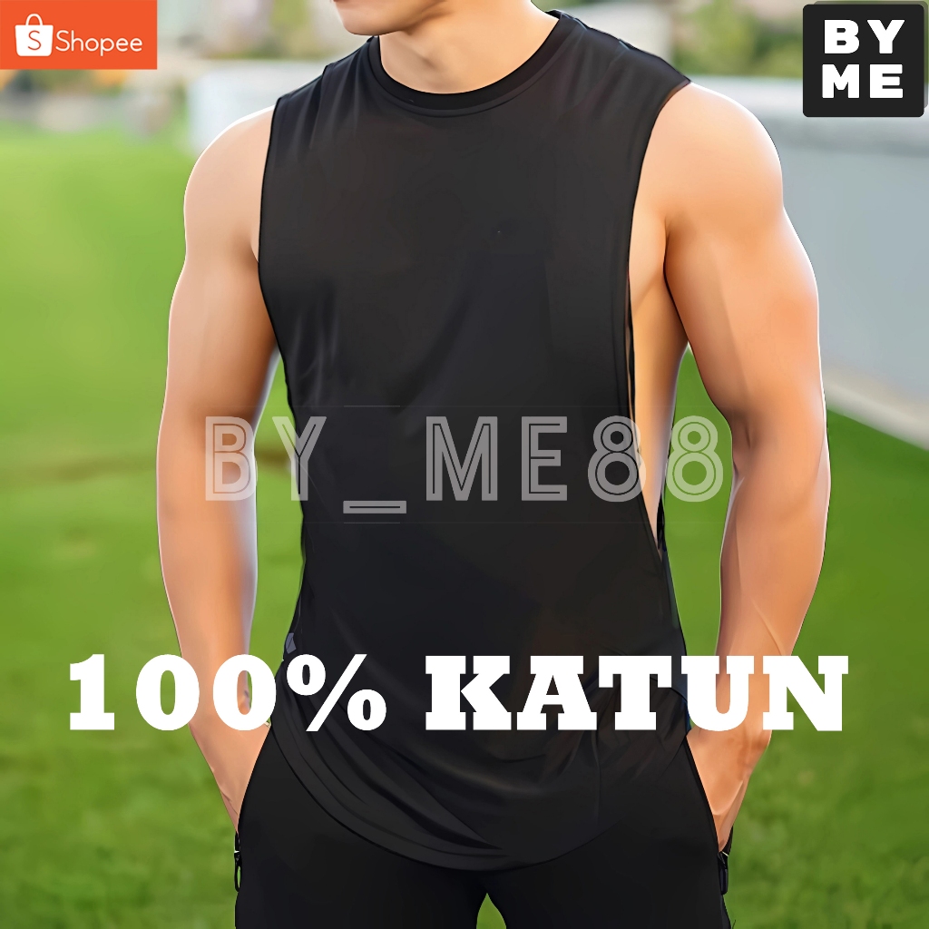 KATUN Men's Low Cut Singlet 100% Cotton | Shopee Singapore