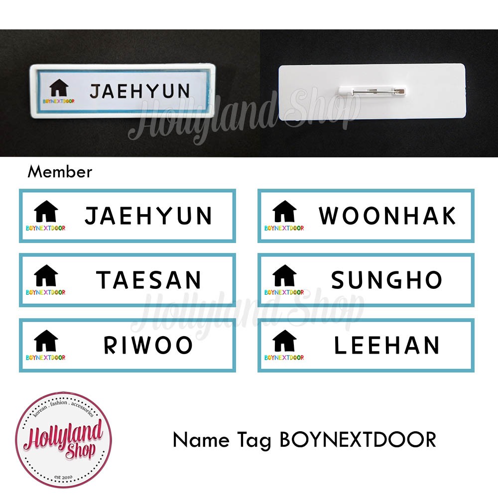 Boynextdoor Chest Nameplate Name Tag (2pcs) | Shopee Singapore