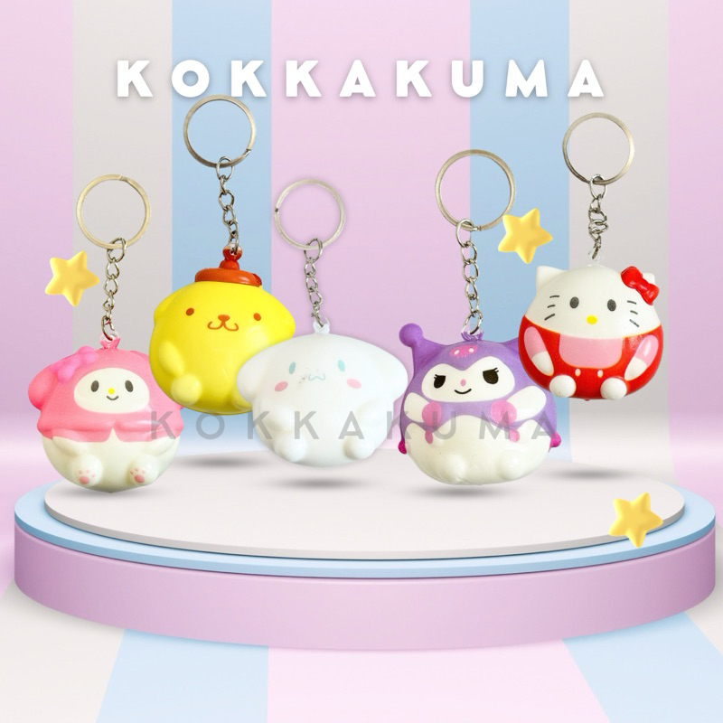 GANTUNGAN Kkm) Sanrio Squishy Mini Small Keychain Sanrio Cinnamorol ...