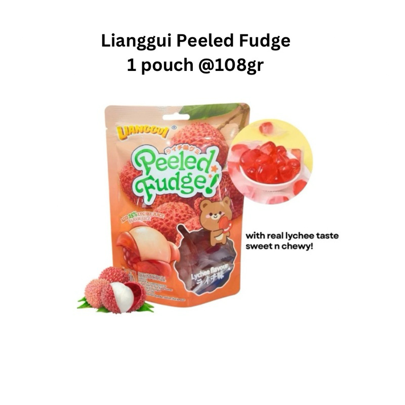 Lianggui Peeled Fudge Lychee Flavored Soft Candy - Net 108gr | Shopee ...