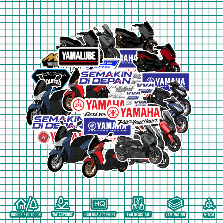 Sakazuki Sticker Pack Aesthetic Yamaha NMAX AEROX XMAX LEXI MAXI FAMILY ...