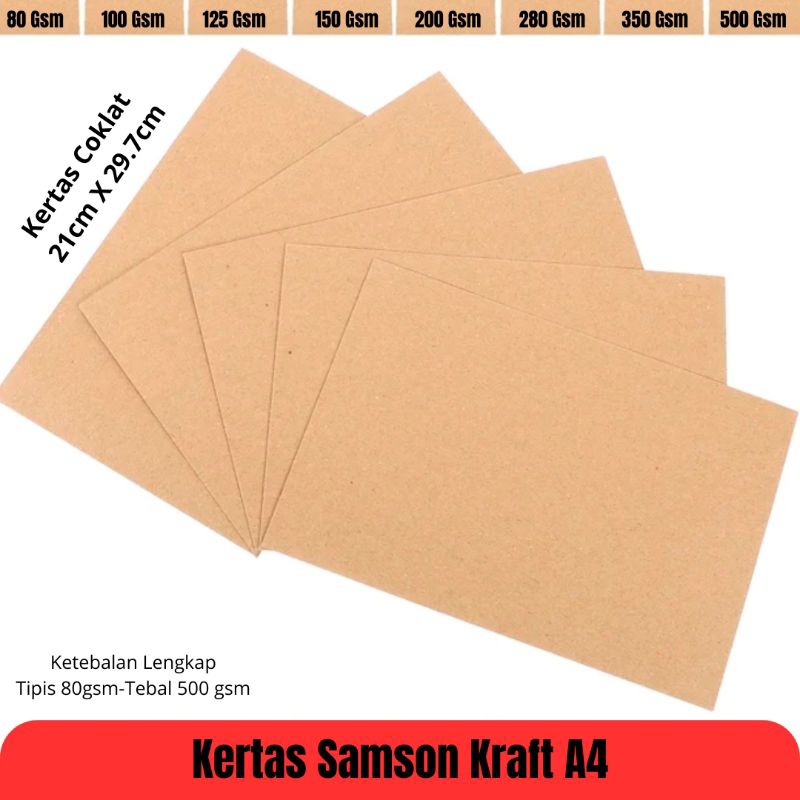 Samson Paper/Kraft Liner/A4 brown paper (Thin-Thick) | Shopee Singapore