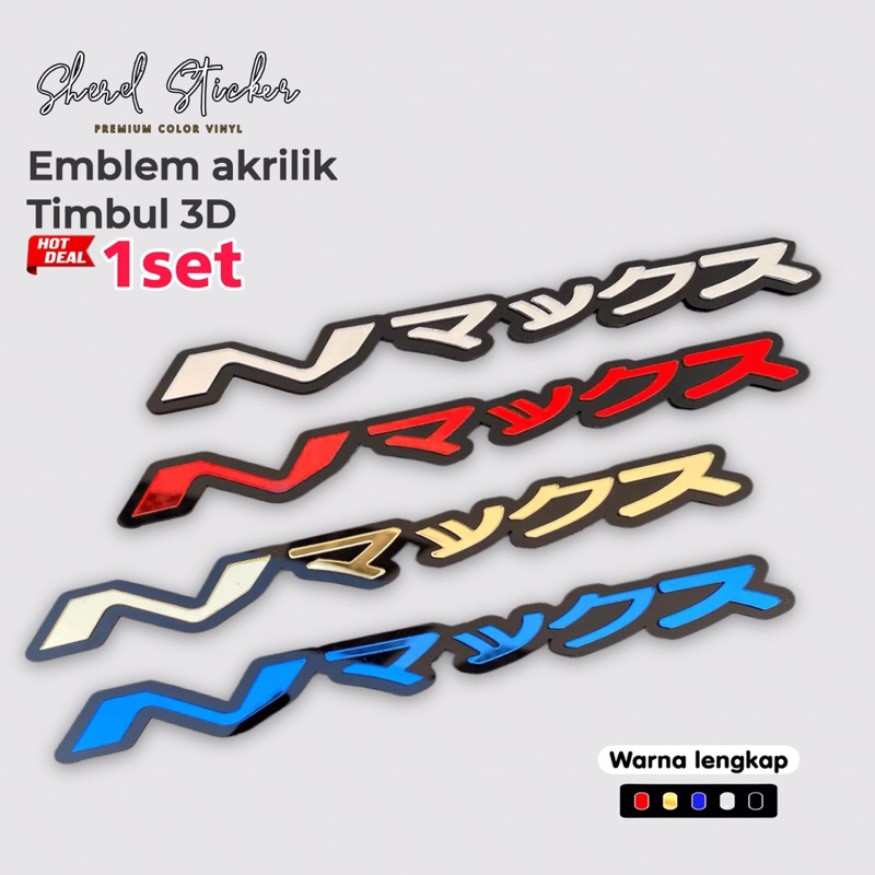 Nmax JAPAN Acrylic Emblem Embossed 3D yamaha nmax JAPAN logo Sticker ...