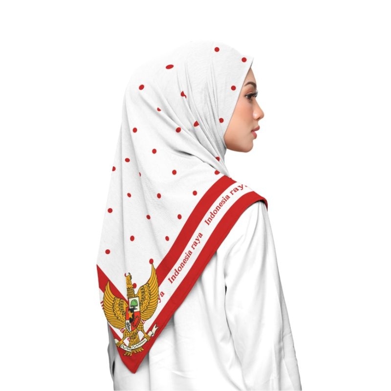 MERAH PUTIH Hijab segi4 Red And White merdeka indonesia raya hijab ...
