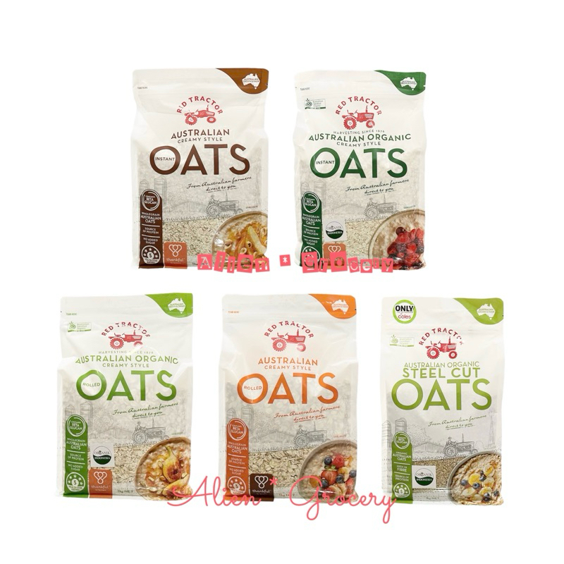 Red TRACTOR Australian Oat Instant Rolled Oats Steel Cut Organic Creamy ...