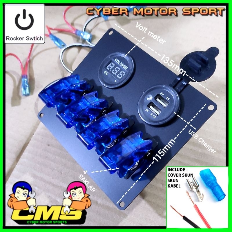 Universal 12v switch switch switch LED light dashboard panel volt meter ...