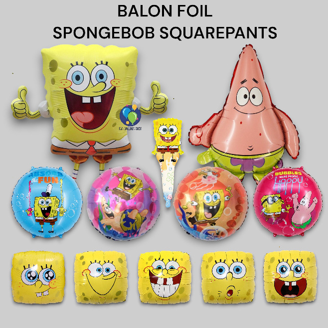 Jumbo SPONGEBOB Balloons/SPONGEBOB SQUAREPANTS Foil Balloons | Shopee ...