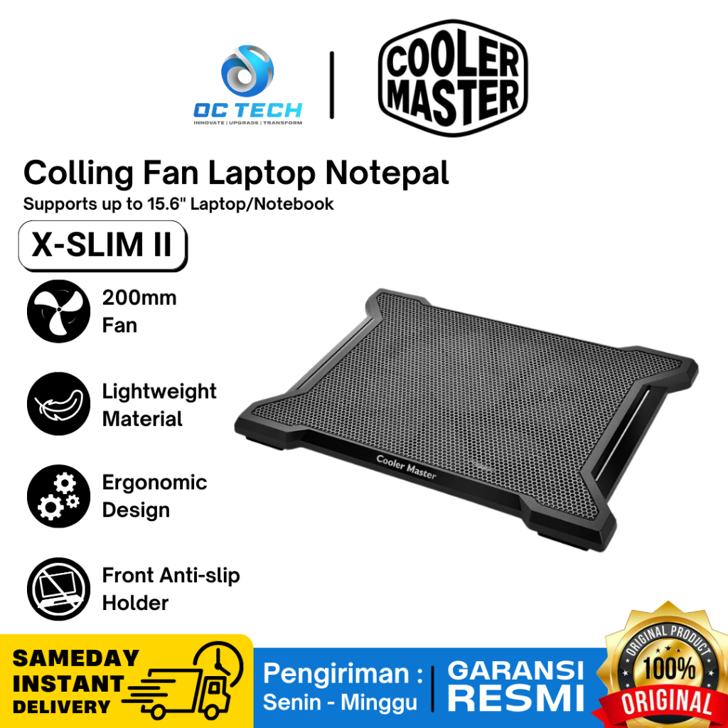 Cooler Master NotePal X-SLIM II Laptop Notebook Cooler Cooling Pad ...