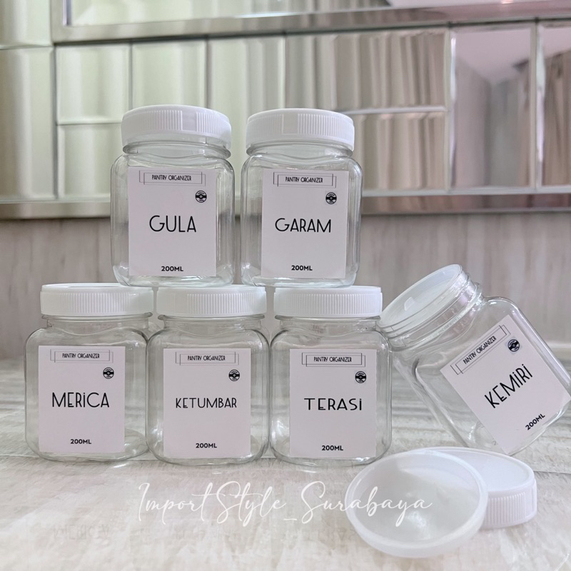 03 SMALL 200ml spice containers. free spoon aesthetic jar pantry ...