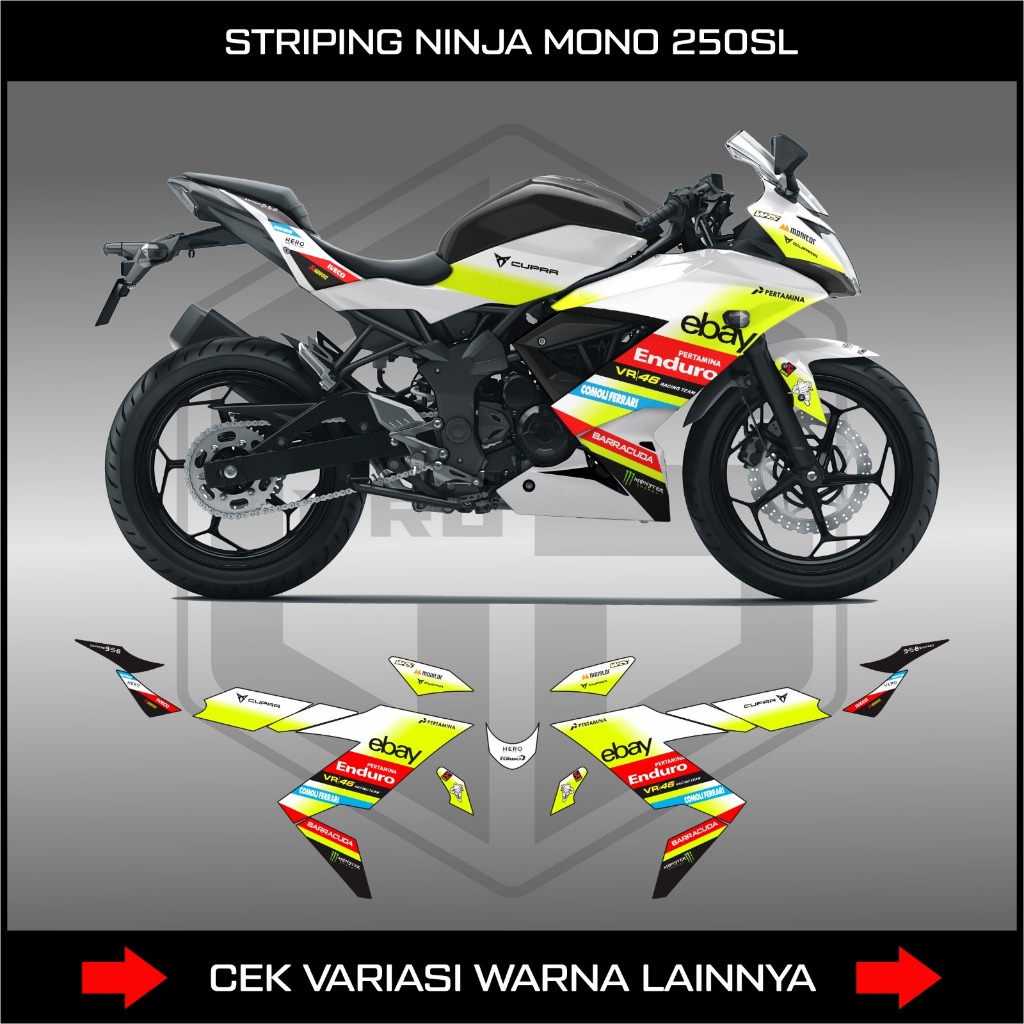 Kawasaki NINJA 250 SL MONO STRIPNG STICKER / NINJA 250 MONO SL ...