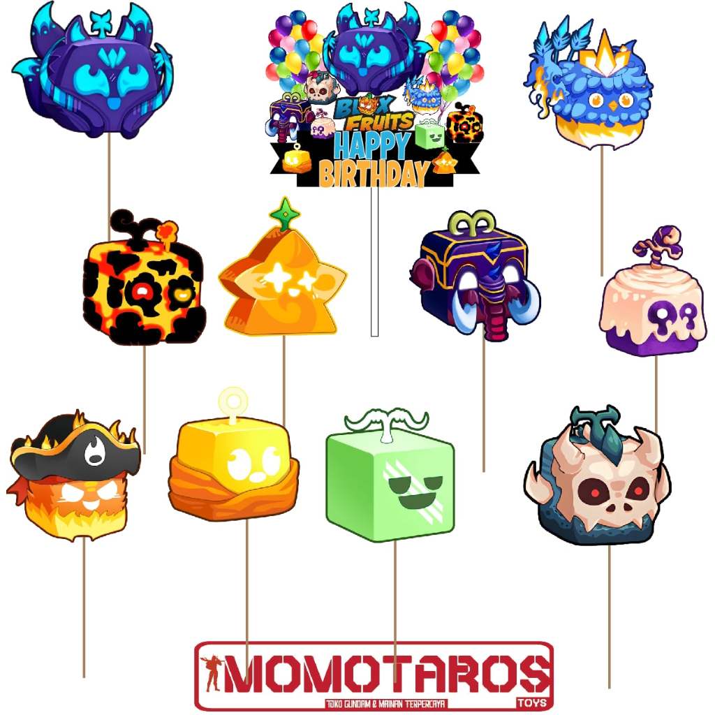 Blox Fruits cake Topper contains 11 pcs | Shopee Singapore