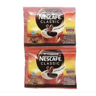 HITAM Nescafe Classic Coffee 10's x 2gr - Instant Powder Black Coffee ...