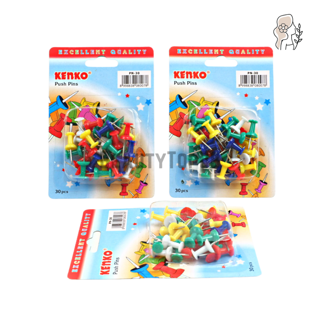 Push Pins Kenko PN-30 - Colorful Nail Pins Press Needles 30 pcs ...