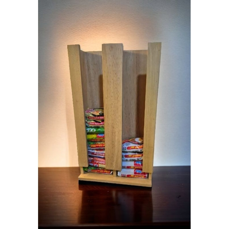 KAYU Instant noodle container rack | Wooden noodle rack Instant Noodle ...