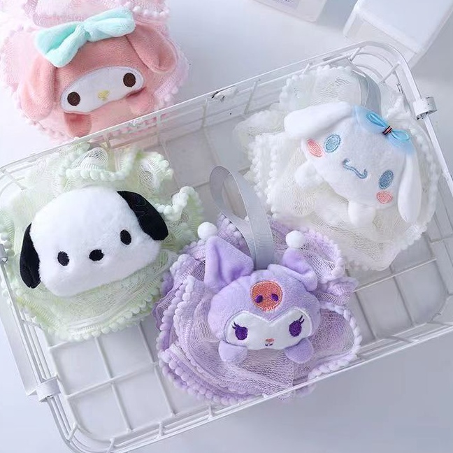 HJ6 Cute Bath Sponge Character Sanrio Showers Puff Sponge Sanrio ...