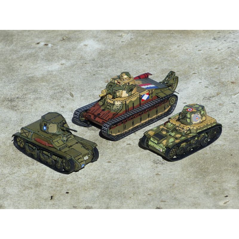 Renault papercraft tank pattern sheet 3 types scale 87 (2OP-G35 ...