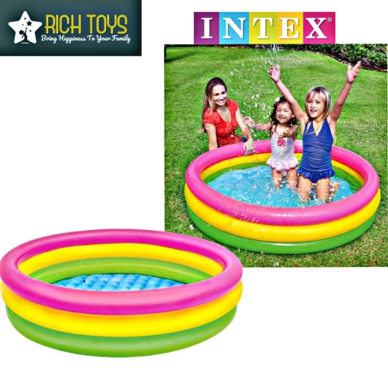 Intex Rubber Swimming Pool Size 147x33cm Inflatable Pump For Children ...