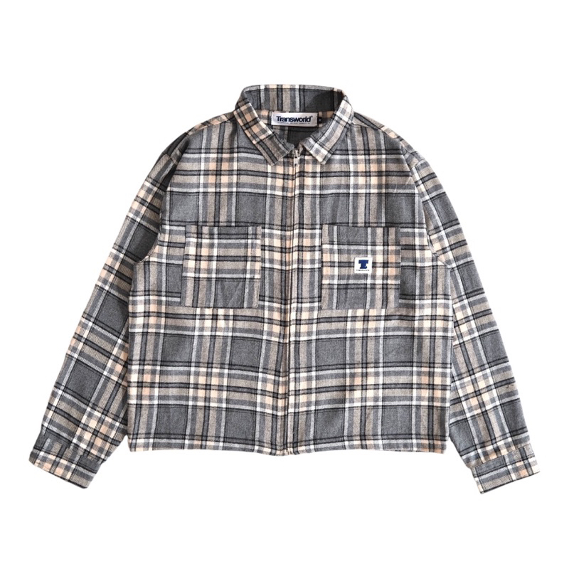Transworld Jacket Flannel Boxy Kim Gray | Shopee Singapore