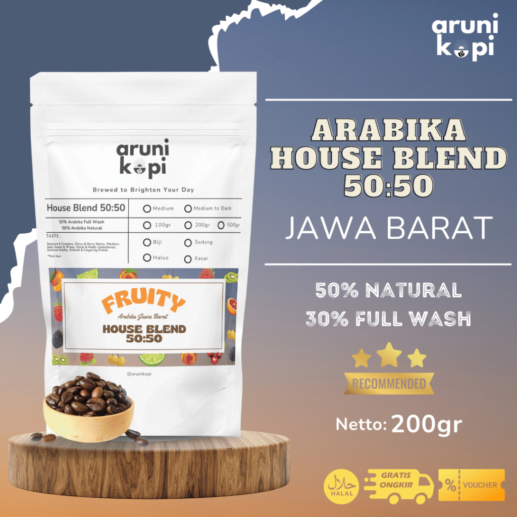 Arabica Coffee House Blend 50:50 200gr - Single Origin West Java ...