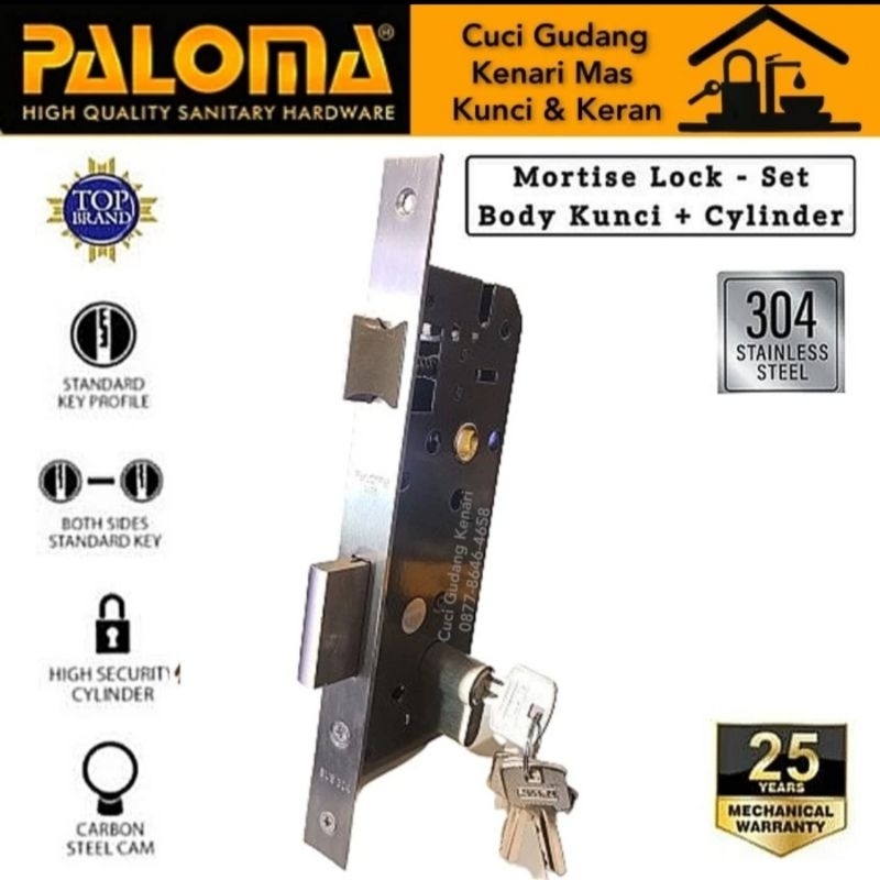Paloma MSP 1122 Lockset Mortise Body lock set cylinder SUS 304 ...