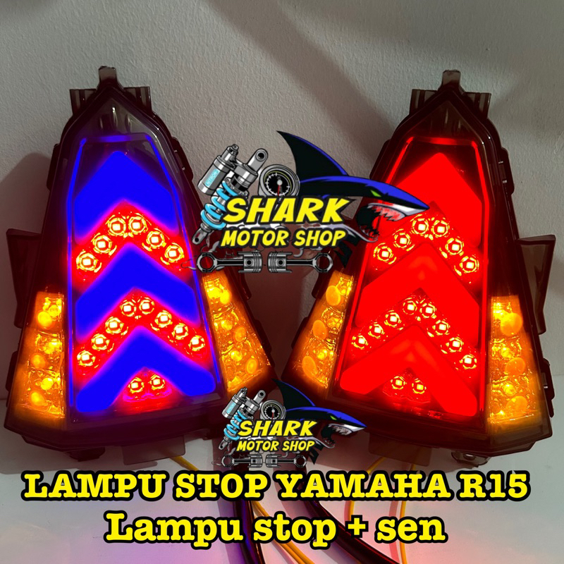 MERAH Yamaha R15 V2 Stop Lamp Blue Red Stop LED Set 3in1 Yamaha R15 ...