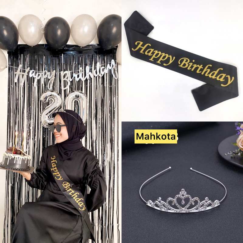 Simple BIRTHDAY DECORATION PACKAGE FREE CROWN AND SLING | Shopee Singapore