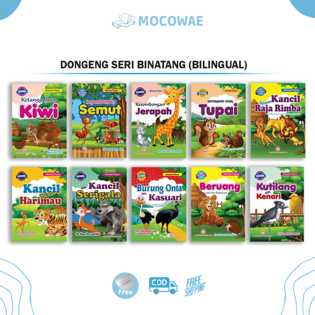 Bilingual Animal Fairy Tale Story Book Full Color Fable Children's ...